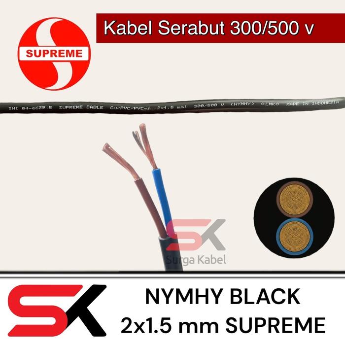 Jual NYYHY 2x1.5 mm SUPREME / KABEL SERABUT 2x1.5 / NYYHY 2 x 1.5 / 2 x 1.5 - Jakarta Barat ...