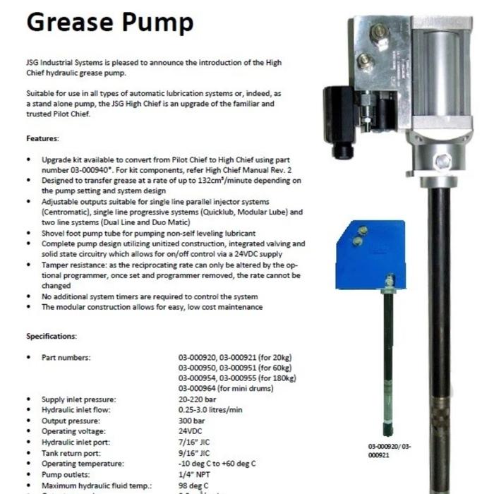 Jual LINCOLN HIGH CHIF HYDRAULIC GREASE PUMP PN 03-000921 - Kota ...