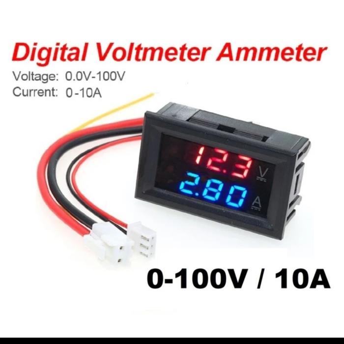 Jual Digital voltmeter dan amperemeter DC volt / volt ampere meter ...