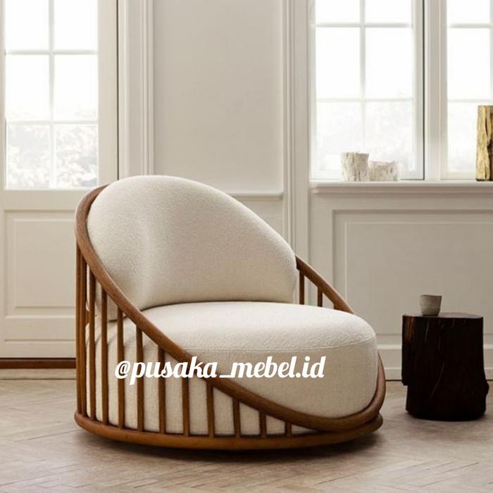 Jual sofa single seater sofa santai sofa tv bulat minimalis, sofa kayu ...