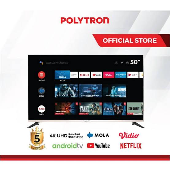 Jual NEW GOOGLE TV 50 Inch Polytron 4K UHD Android TV PLD-50UG5959 ...