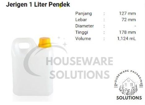 Jual JERIGEN 1 LITER MURAH / JERIGEN 1 LITER PENDEK HDPE NATURAL - Kota ...