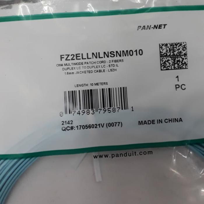 Jual Panduit FO Patch Cord LC LC 10m MM OM4 Duplex Fiber Optik ...