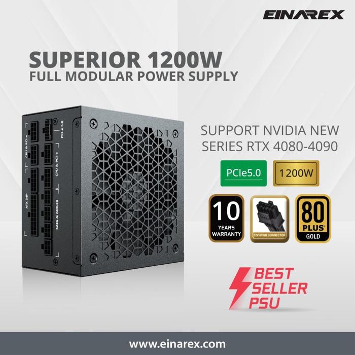Promo POWER SUPLLY EINAREX SUPERIOR 1200W 80+ Gold - Fully Modular PCIe ...