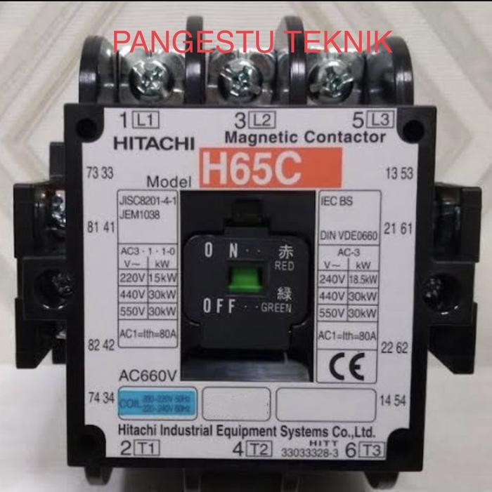 Jual Contactor Hitachi H65C 220V | Contactor Hitachi H-65C 220V - Kota ...