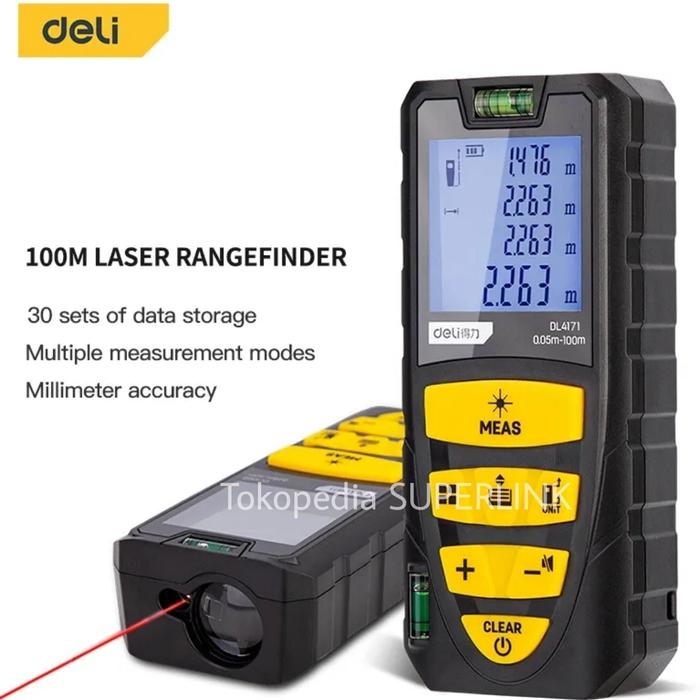 Jual Deli Meteran Laser Range Finder Presisi 100M Alat Ukur Meteran ...