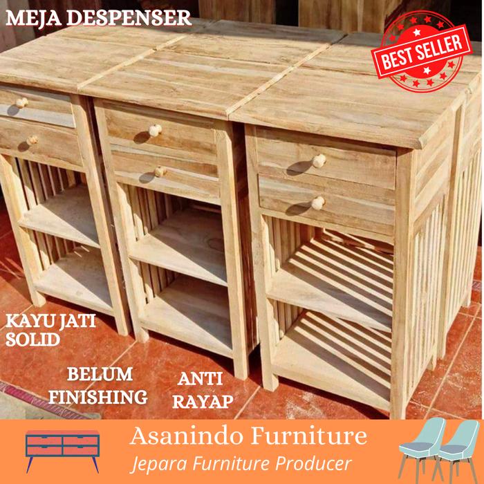 Jual Meja Tempat Despenser Galon Coffee Table Kayu Jati Minimalis Blm ...
