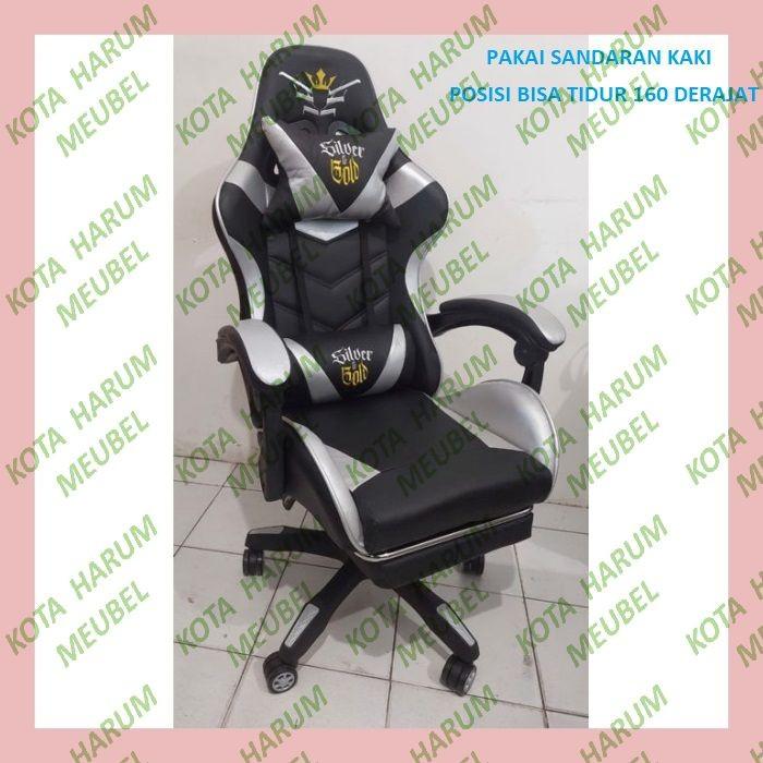 Jual kursi gaming murah silver kursi gaming abu hitam kursi game ...