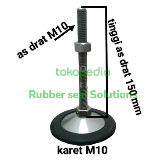 Jual 1 set kaki adjuster conveyor M10 x 150 mm / adjuster foot table ...
