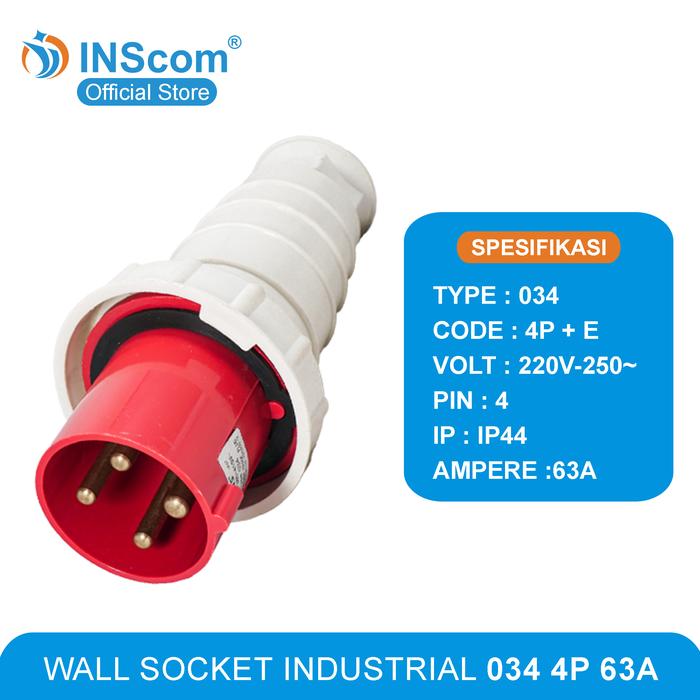 Jual SOCKET MOBILE MOUNTING 4 PIN 63A SOKET PLUG STOP KONTAK INDUSTRI ...