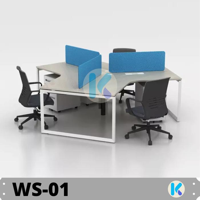Jual Meja Kantor Workstation Modular 3 orang WS-01 - Kota Bandung ...