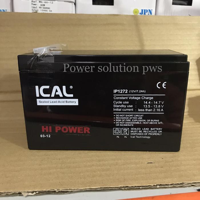 Jual Ip1272 Baterai Ical 12v 7.2ah Ups Ica Apc Prolink Aki 7,2ah Ip ...