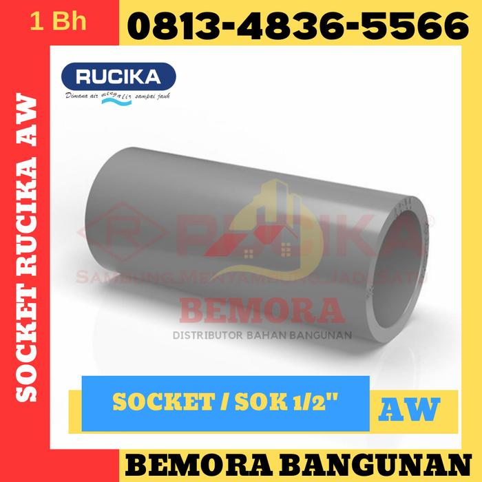 Jual Sok rucika 1/2 inch aw pvc / Socket rucika pvc 1/2" aw (Harga ...