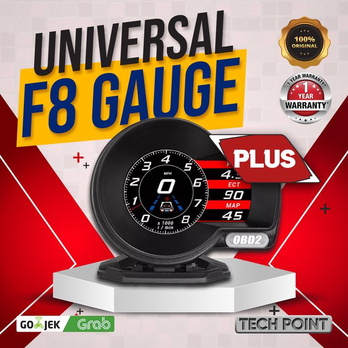 Jual Universal F8 PLUS Gauge Head Up Display Speedometer Digital Mobil OBD2 - Kab. Sleman ...