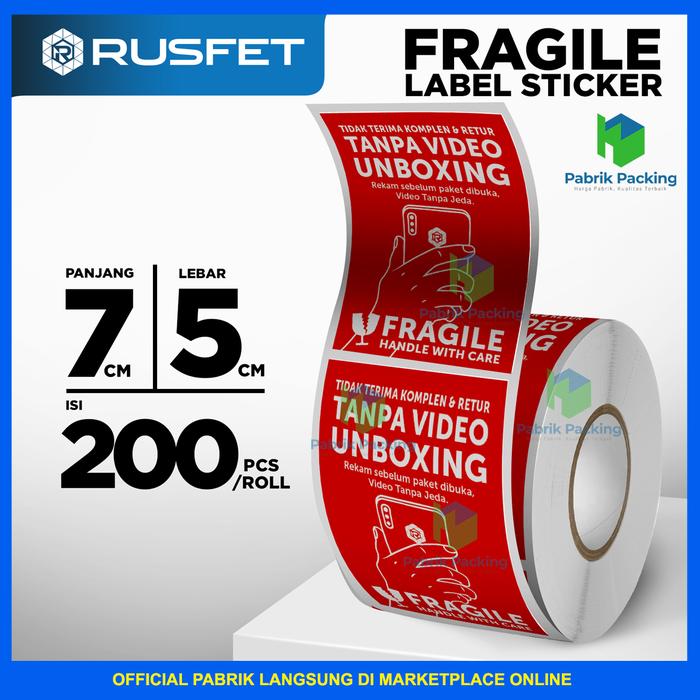 Jual Stiker Label Wajib Video Unboxing Sticker Fragile Unboxing Per ...