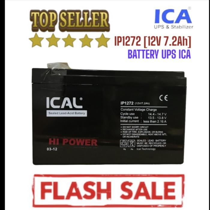 Jual Ip1272 Baterai Ical 12v 7.2ah Ups Ica Apc Prolink Aki 7,2ah Ip ...