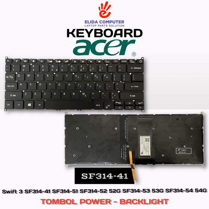 Jual Keyboard Acer Swift 3 SF314-56G SF314-54G SF314-41 SF314-41G Backlight - Jakarta Selatan ...