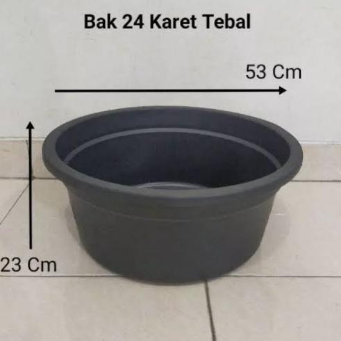 Jual UK. 24 BASKOM JOLANG HITAM BAK EMBER KARET ANTI PECAH BULAT 24 ...
