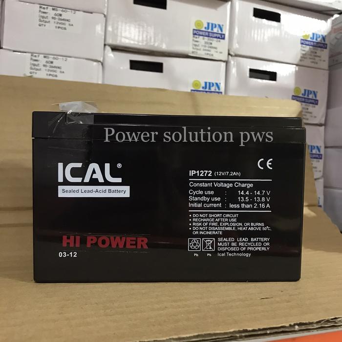 Jual Ip1272 Baterai Ical 12v 7.2ah Ups Ica Apc Prolink Aki 7,2ah Ip ...