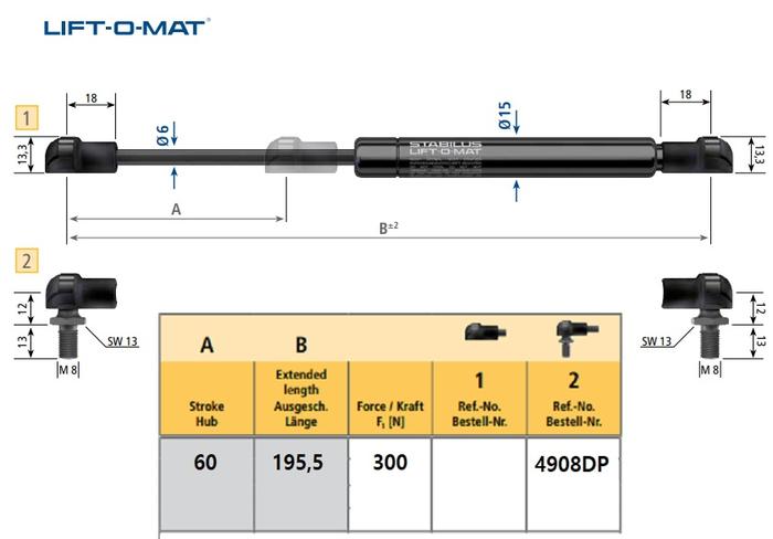 Jual STABILUS 4908DP 300NEWTON LIFT O MAT - Kab. Bogor - Stabilus ...
