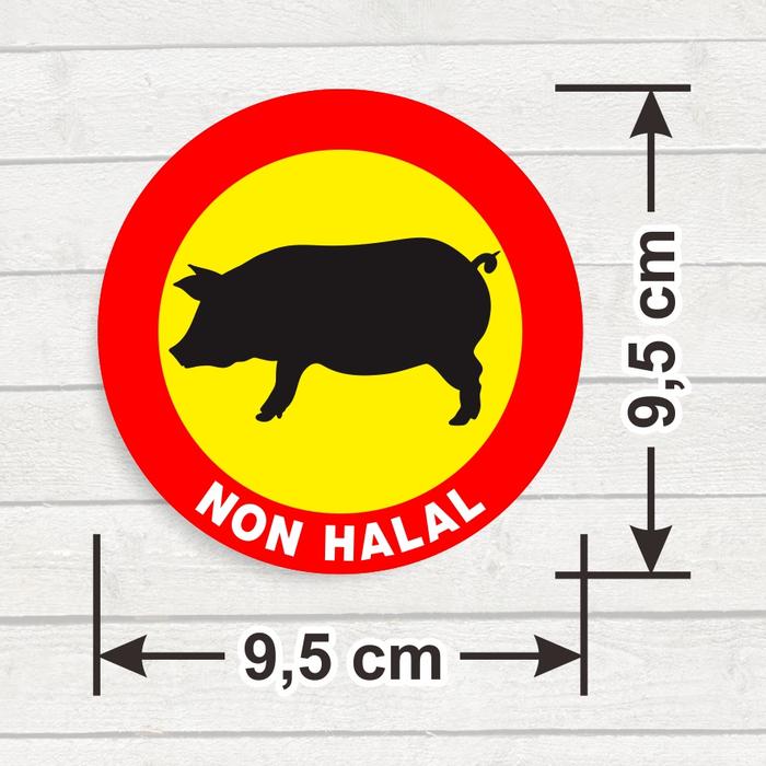 Jual Sticker Sign Non Halal Stiker Contain Pork Lard Mengandung Babi 9 ...