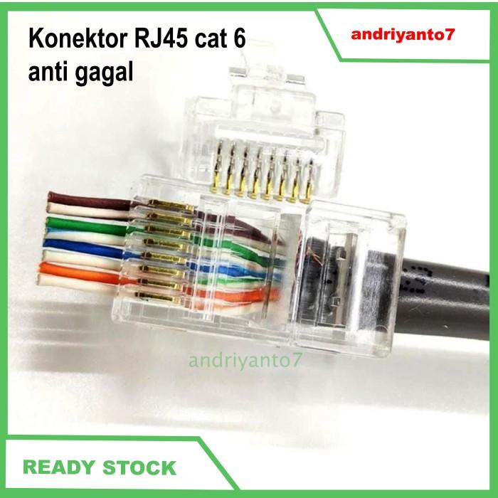 Jual konektor RJ45 Cat6 Anti Gagal Isi 50pcs - Kota Depok - andriyanto7 ...
