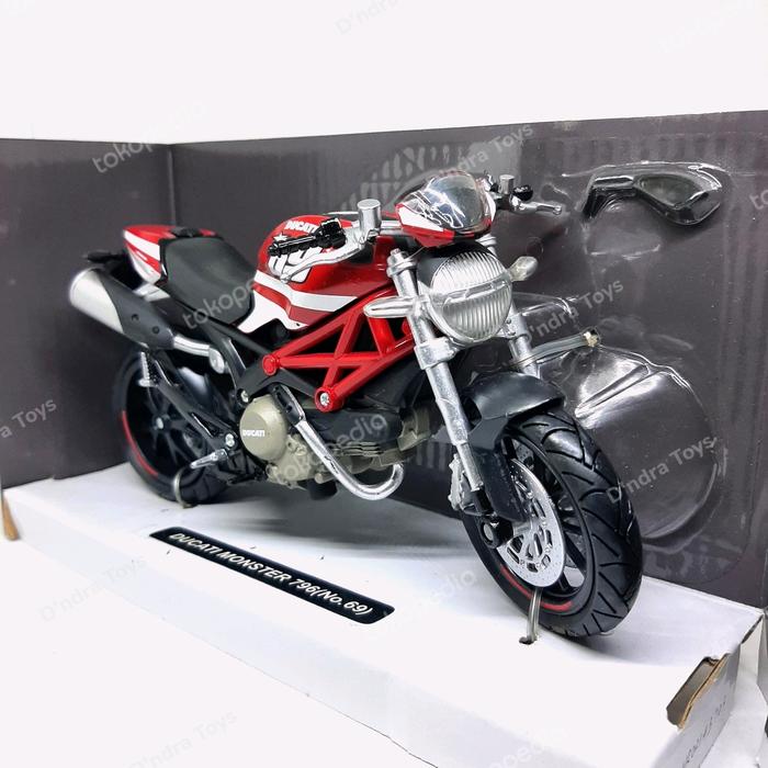 Jual Diecast Miniatur Motor Sport Ducati Monster 796 ( No.69 ) Scale 1: ...