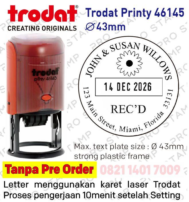 Jual Stempel Otomatis Trodat 46145 Dater / Custom Design - Karet Laser ...
