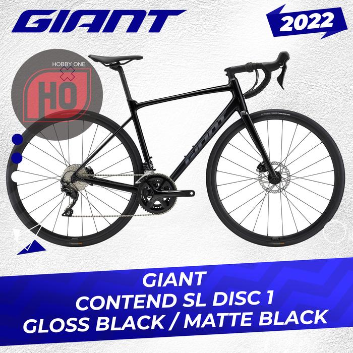 Promo GIANT CONTEND SL 1 DISC Gloss Black/Matte Black 2022- Sepeda Full ...