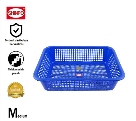 Jual SHINPO Keranjang plastik persegi medium Bakul segi crown box SIP 821M - Kota Surabaya ...