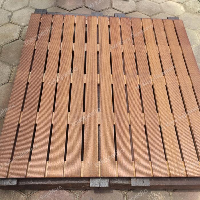 Jual Palet Deck Tile Lantai Kayu Decking Bengkirai Alur Pernis Walnut 1 ...