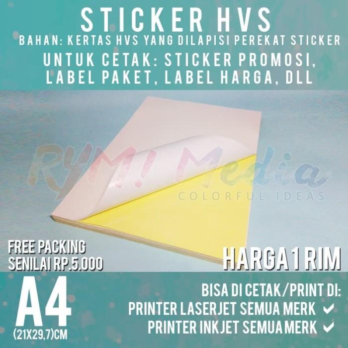 Jual 1 RIM A4 Stiker HVS / 500 Lembar Sticker HVS Doff A4 Bahan Resi ...
