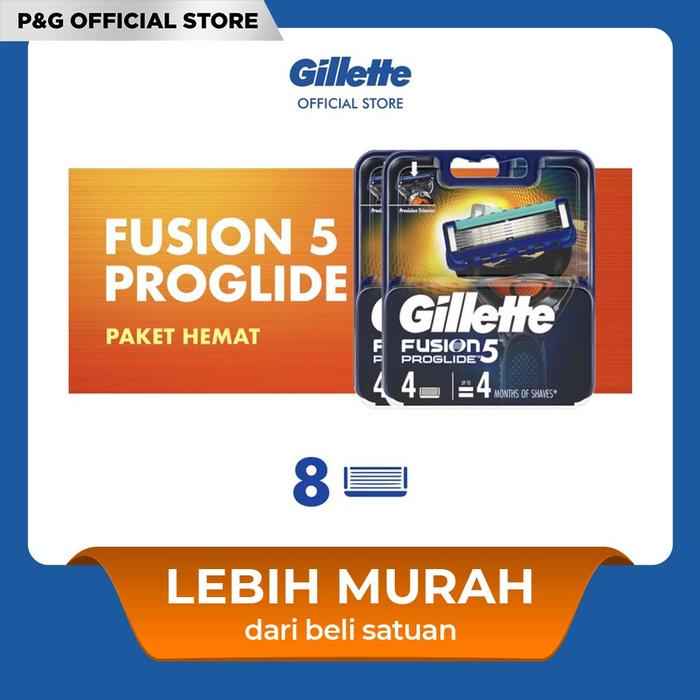 Promo Gillette Fusion Proglide Pisau Cukur Refill Pencukur Isi 4 -x2 ...