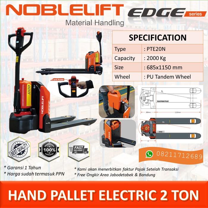 Jual Hand Lift Hand Pallet Battery Electric 2 Ton Bandung - Kab ...