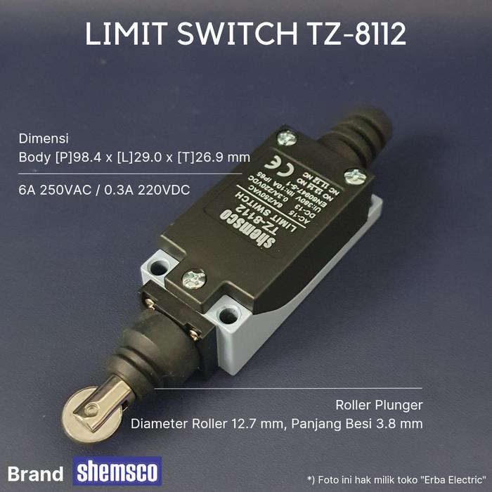 Jual TZ-8112 Limit Switch Plastik TZ-8 Shemsco CNTD Setara D4V-8112Z ...