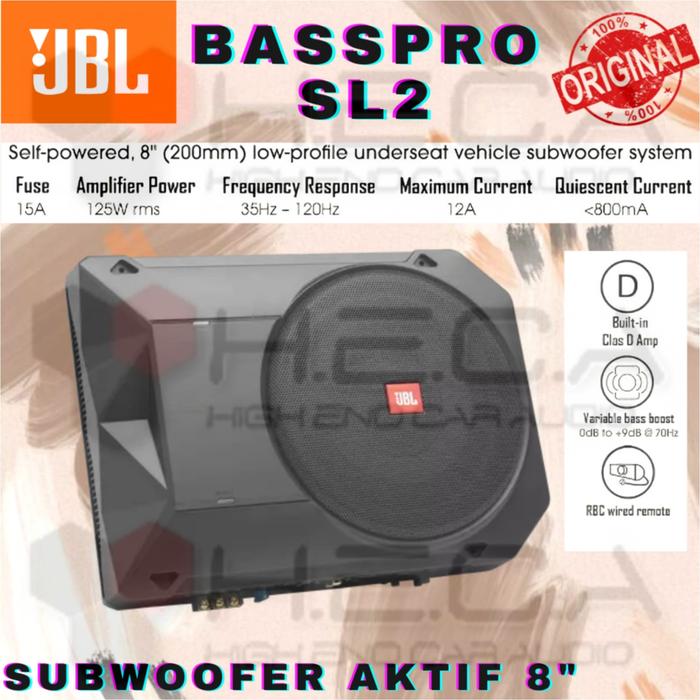 Jual JBL Basspro SL2 8 inch Slim Subwoofer Aktif SL 2 Active Built In ...
