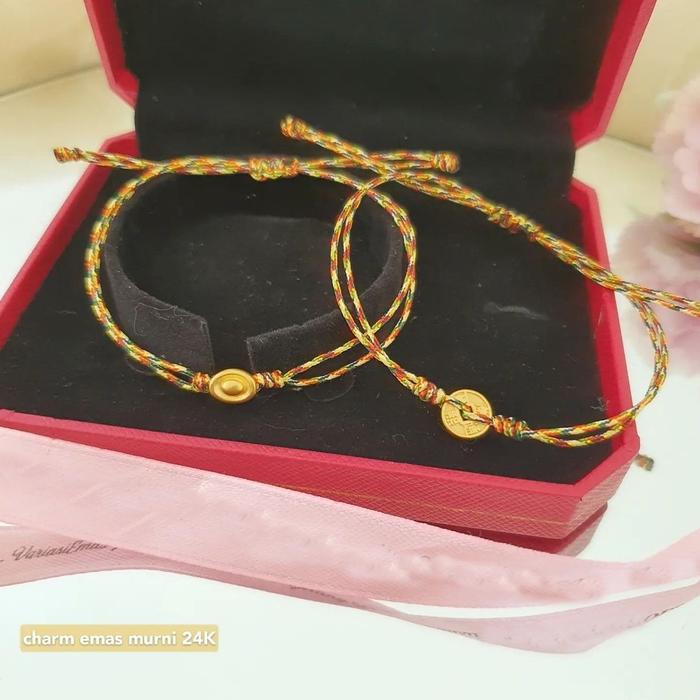 Jual gelang tali cina ulir bali charm hongkong emas 24k 999 koin cina ...