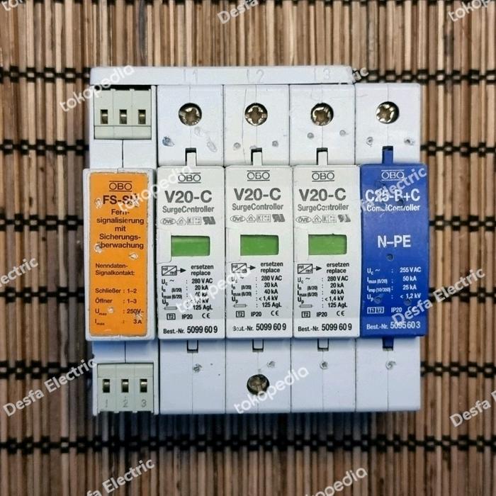 Jual Surge Arrester OBO V20C 3 Phase + Npe + FS-SU Original - Jakarta Pusat - Desfa Electrical ...