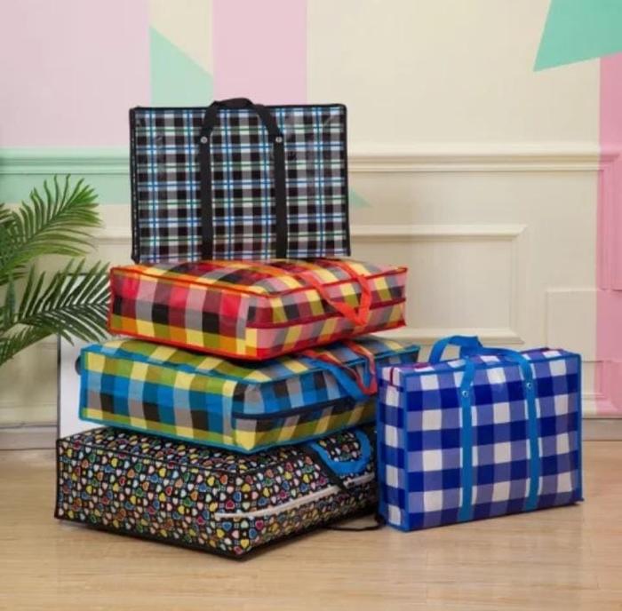 Jual Tas Karung Penyimpanan Baju Tas Laundry Ukuran Jumbo 60 x 28 x 70 ...