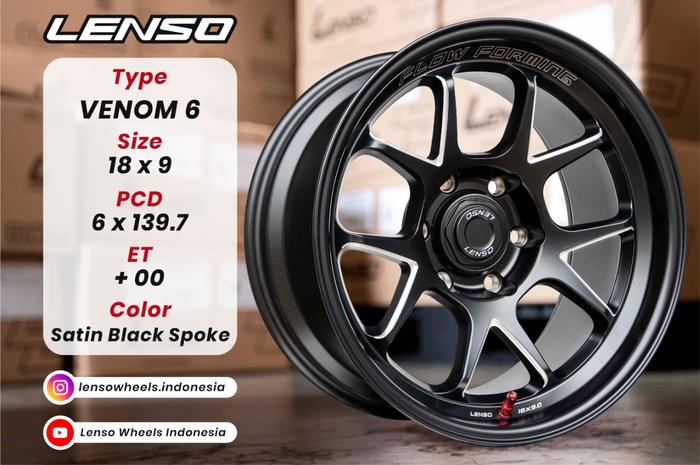 Jual VELG LENSO VENOM 6 BLACK SATIN SPOKE LIMITED EDITION BRAND NEW ...