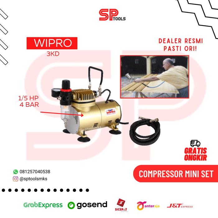 Jual COMPRESSOR MINI SET / COMPRESOR KOMPRESOR CAT 1/5HP 4 BAR WIPRO ...