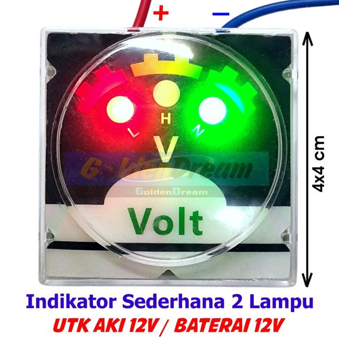 Jual Simple Indikator 2 Lampu Voltmeter Aki 12v Sprayer Pompa Semprot Volt - Kota Medan - Golden ...