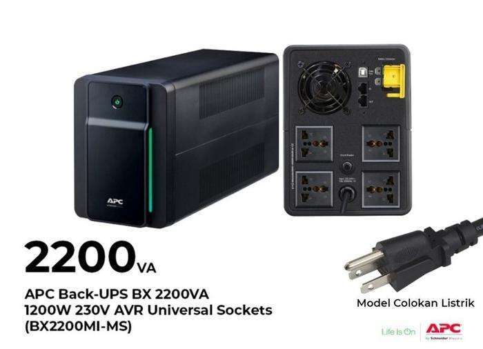 Jual UPS APC BX 2200VA 1200W 230V AVR Universal Sockets (BX2200MI-MS ...