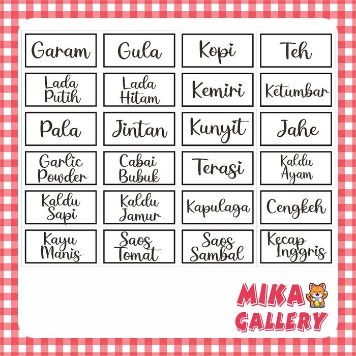 Jual Stiker Bumbu Dapur Sticker Label Transparan Waterproof - Garam ...