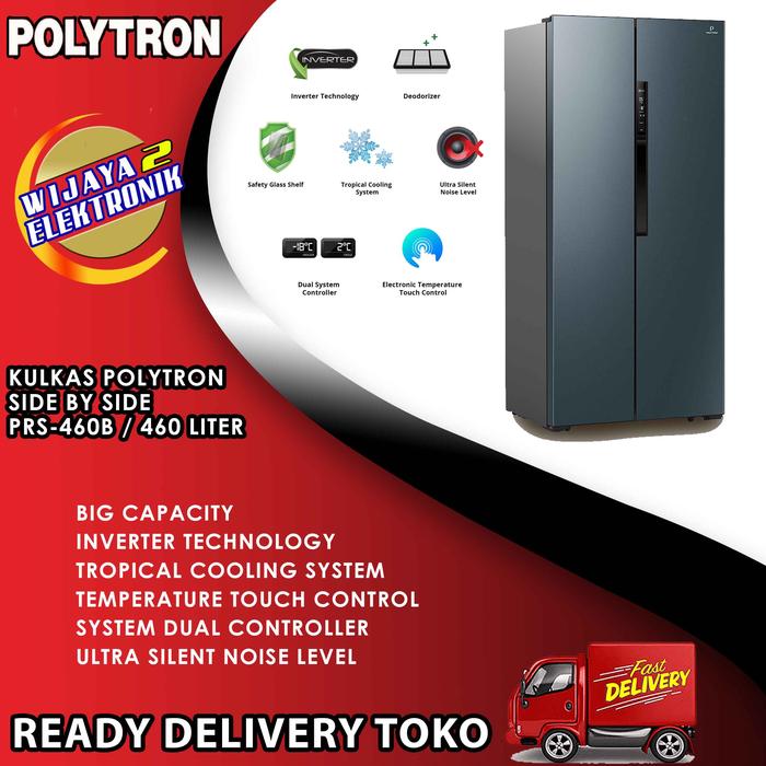 Jual KULKAS 2 PINTU 460 LITER SIDE-BY SIDE POLYTRON PRS-460B - Kota ...