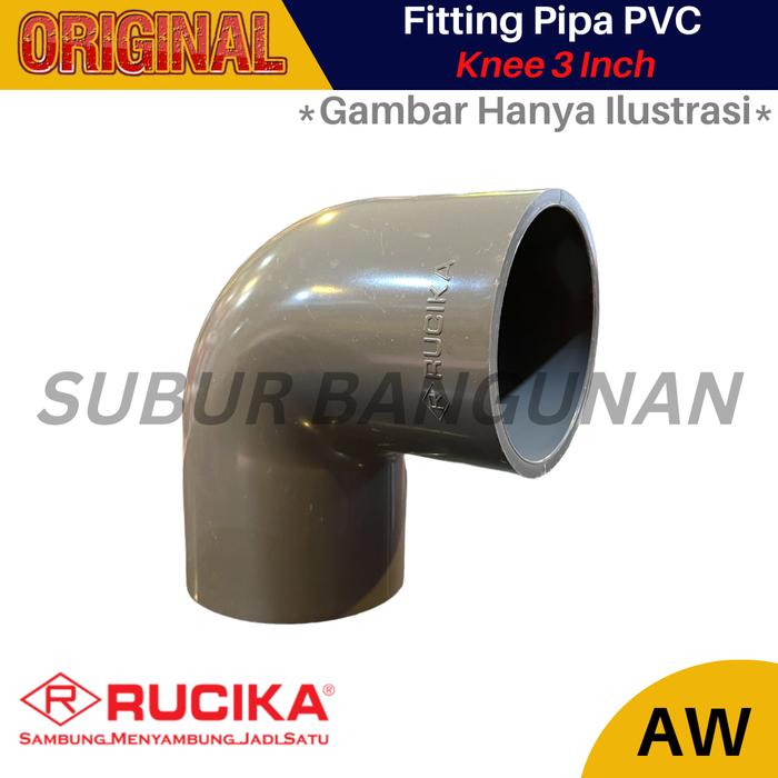 Jual Sambungan Pipa Knee Knie AW 3" Elbow PVC AW 3 Inch Rucika Sambungan L - Kota Makassar ...