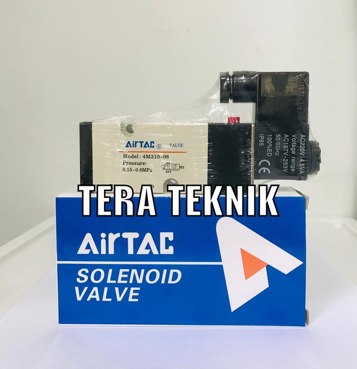 Jual Solenoid Valve Airtac 4M310-08 4M310 08 220VAC / 24VDC Pneumatic ...