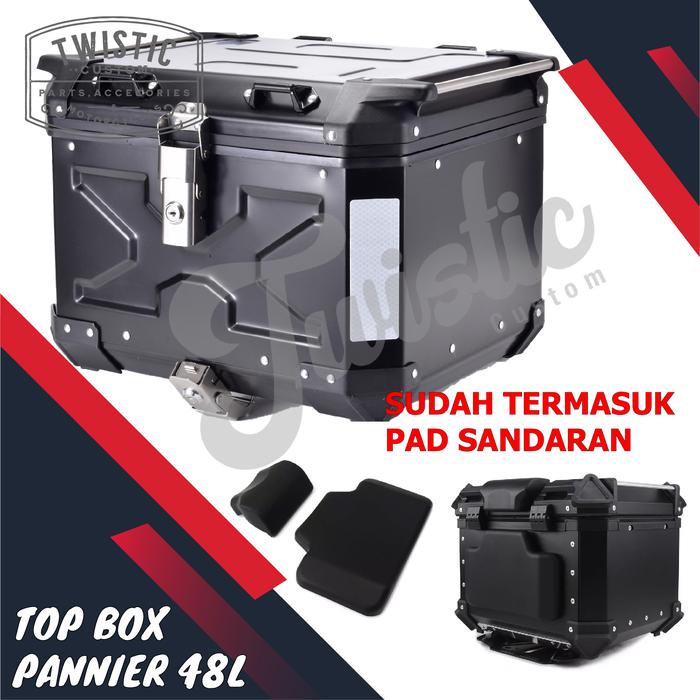 Jual Top Box Pannier Aluminium 48L Motor Himalayan BMW GS Versys KTM ...