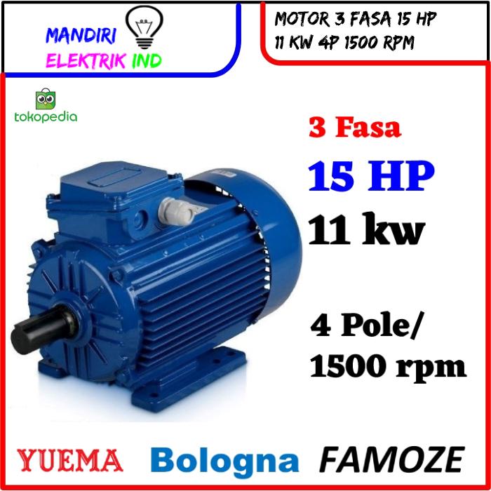 Jual Motor Listrik 3 Fasa 15 HP Motor 15 HP Dinamo 15 HP Elmot 15 HP YU ...