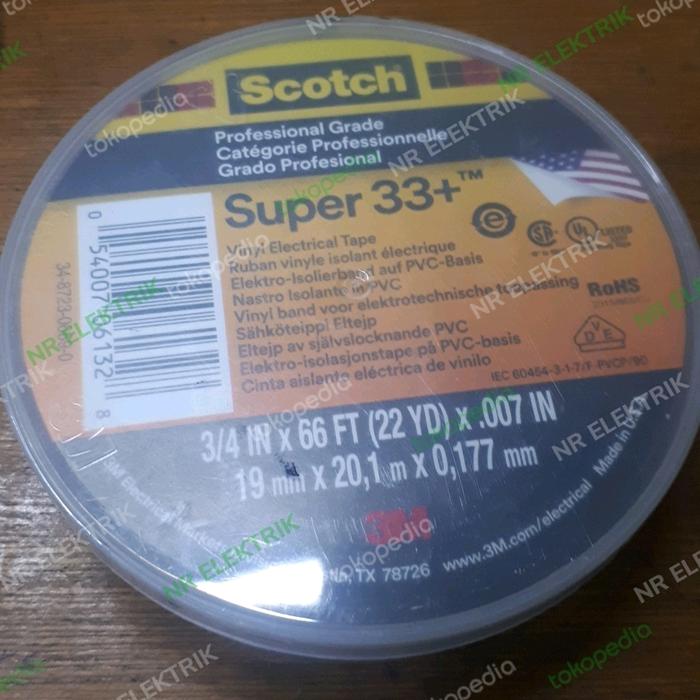 Jual isolasi 3M scotch super 33+ vinyl elektrical tape isolasi listrik ...
